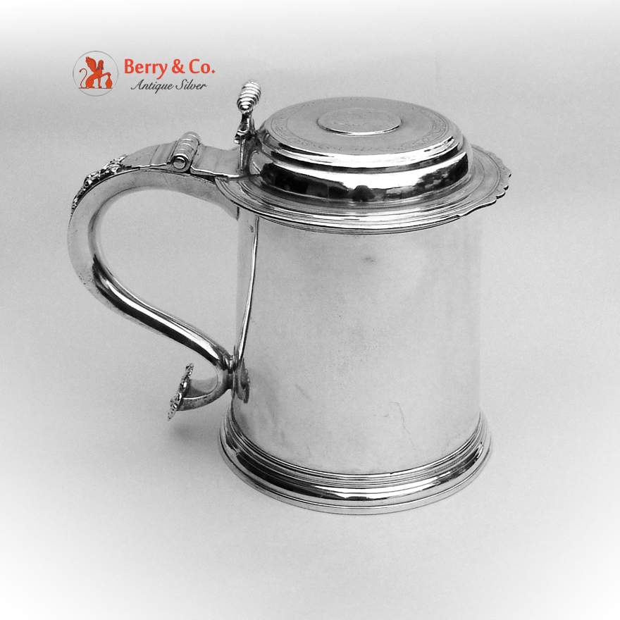 American Colonial Coin Silver Tankard Adrian Bancker 1750 New York | eBay